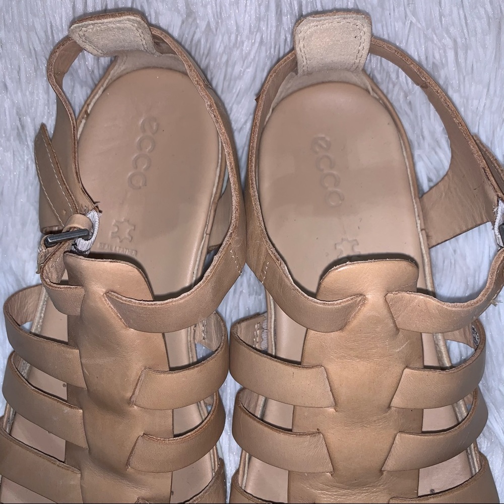Ecco 42 (Us 11) Beige Tan Leather Gladiator Sandals S… - Gem